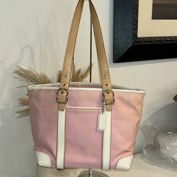 Coach | Bags | Coach Pink Tote With Reversible Straps Shoulder Bag ...